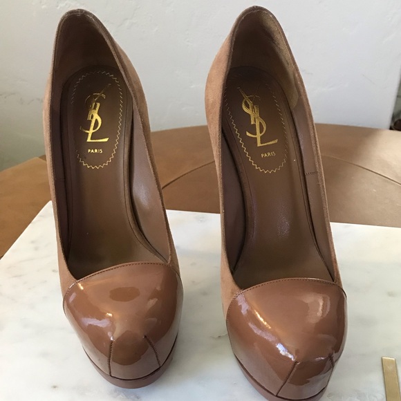 Yves Saint Laurent | Shoes | Ysl Tan Leather Suede Pump | Poshmark